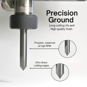 ROUTYBITS - 90 Degree - V Bit Engraver - 1/4 Inch Diameter Shank, Solid Carbide, Engraving, CNC Router Bits