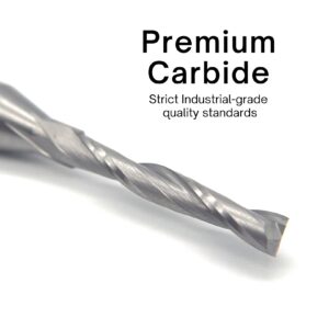 ROUTYBITS - 1/8 Diameter, Up Cut Bit, 1/4 in Dia Shank, 3/4 inch Cut Length, Solid Carbide, Spiral Endmill, CNC Router Bits