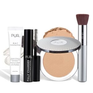 PÜR Beauty Multitasking Essentials Best Sellers Kit, Everyday Look Deluxe Kit, Condition & Moisturize Skin, Cruelty Free, Blush Medium