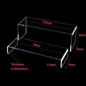 4Pcs Clear Acrylic Display Risers Clear Acrylic Display Stand for Cupcakes, Candy Dessert, Jewelry, Collectibles Figures Display Stand Risers