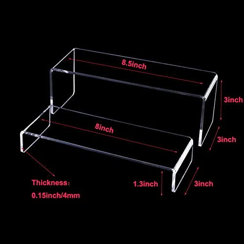 4Pcs Clear Acrylic Display Risers Clear Acrylic Display Stand for Cupcakes, Candy Dessert, Jewelry, Collectibles Figures Display Stand Risers