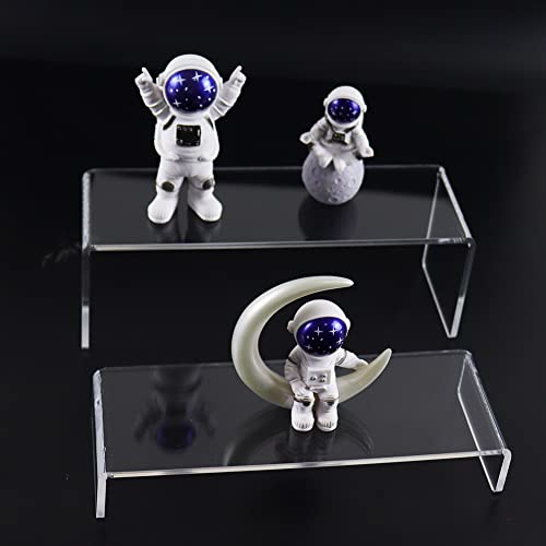 4Pcs Clear Acrylic Display Risers Clear Acrylic Display Stand for Cupcakes, Candy Dessert, Jewelry, Collectibles Figures Display Stand Risers