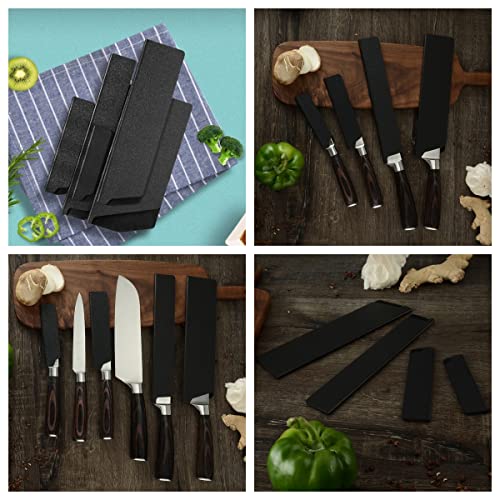 Knife Sheath, Chef Knife Edge Guard, Universal Kitchen Knife Blade Covers, BPA-Free Knife Case, Abrasion Resistant Felt Lined Knife Cover Sleeves Knife Protectors