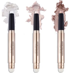 enfuntins 3 pcs eyeshadow stick makeup cosmetics eye brightener stick waterproof eyeshadow crayon pencil with soft smudger, glitter shimmer eye shadow pen sets for eye makeup (#1#2#3)