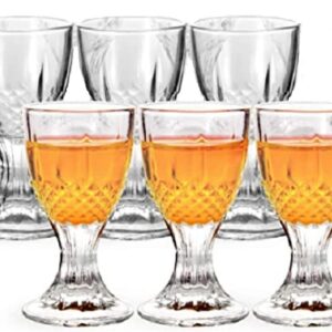 RYUHYF Mini goblets,Shot Glasses,set of 6, small glasses, white wine glasses, tequila glasses, crystal glasses (Mini goblets (0.5 oz))