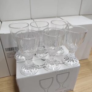 RYUHYF Mini goblets,Shot Glasses,set of 6, small glasses, white wine glasses, tequila glasses, crystal glasses (Mini goblets (0.5 oz))