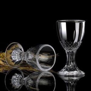 RYUHYF Mini goblets,Shot Glasses,set of 6, small glasses, white wine glasses, tequila glasses, crystal glasses (Mini goblets (0.5 oz))