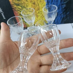 RYUHYF Mini goblets,Shot Glasses,set of 6, small glasses, white wine glasses, tequila glasses, crystal glasses (Mini goblets (0.5 oz))