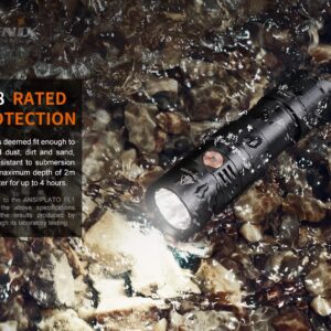 Fenix PD25R EDC Flashlight, 800 Lumen USB-C Rechargeable Dual Switch Pocket Size Lightweight with LumenTac Organizer