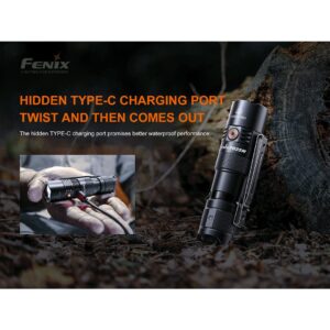 Fenix PD25R EDC Flashlight, 800 Lumen USB-C Rechargeable Dual Switch Pocket Size Lightweight with LumenTac Organizer