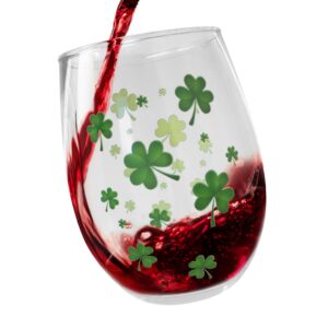 BANBERRY DESIGNS Shamrock Stemless Irish Wine Glasses - Set of 4 - St. Patrick's Day Celebration - Celtic Gifts 20 oz