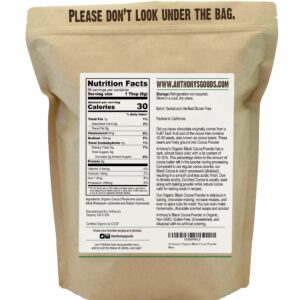 Anthony's Organic Black Cocoa Powder, 1 lb, Unsweetened, Dutch Processed, Gluten Free, Non GMO