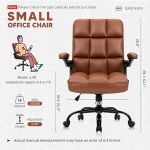 SEATZONE Home Office Chair Ergonomic Desk Executive Chair Computer Task Chair, Rolling Swivel Chair with Arms,Brown