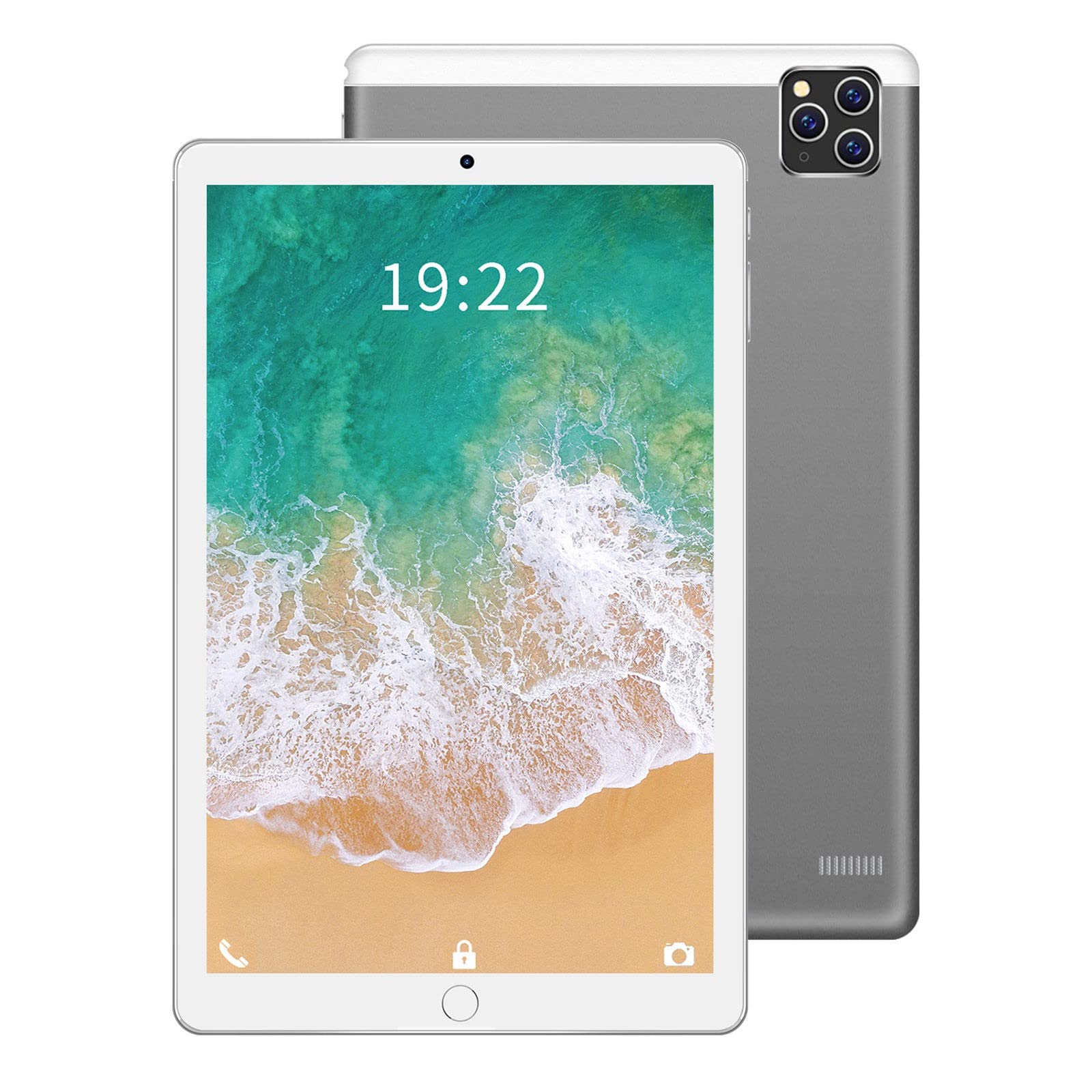 Tablet 10.1Inch Android 8.1 3G Phone Tablets with 16GB Storage Dual Sim Card 2MP Camera WiFi Bluetooth GPS Quad Core HD Touchscreen Support 3G Phone Compatible with Ipads Tablets (Silver, One Size)