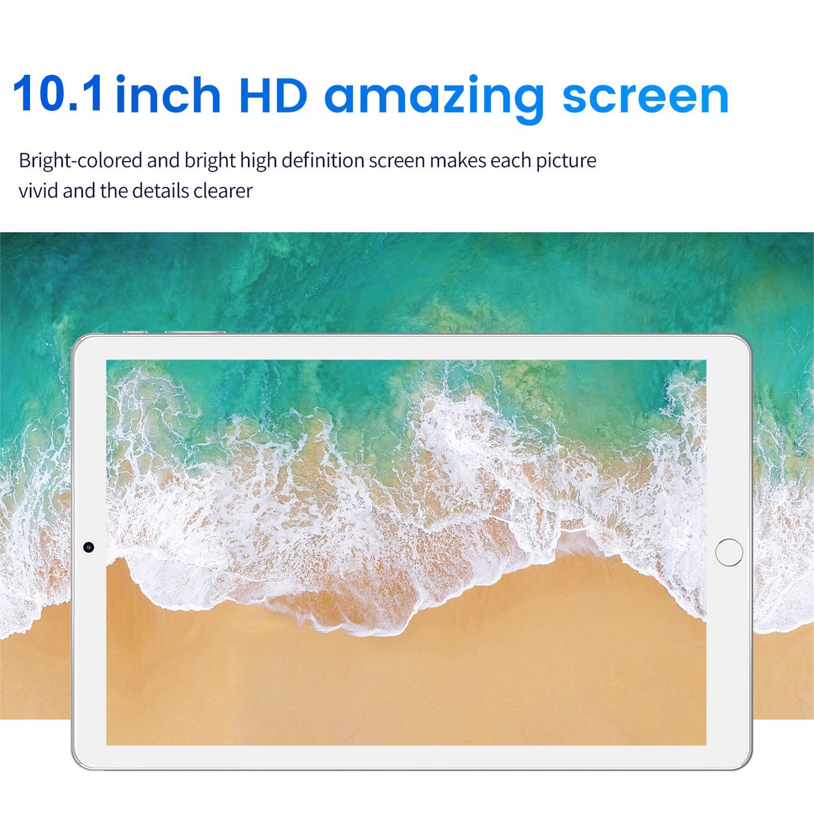 Tablet 10.1Inch Android 8.1 3G Phone Tablets with 16GB Storage Dual Sim Card 2MP Camera WiFi Bluetooth GPS Quad Core HD Touchscreen Support 3G Phone Compatible with Ipads Tablets (Silver, One Size)