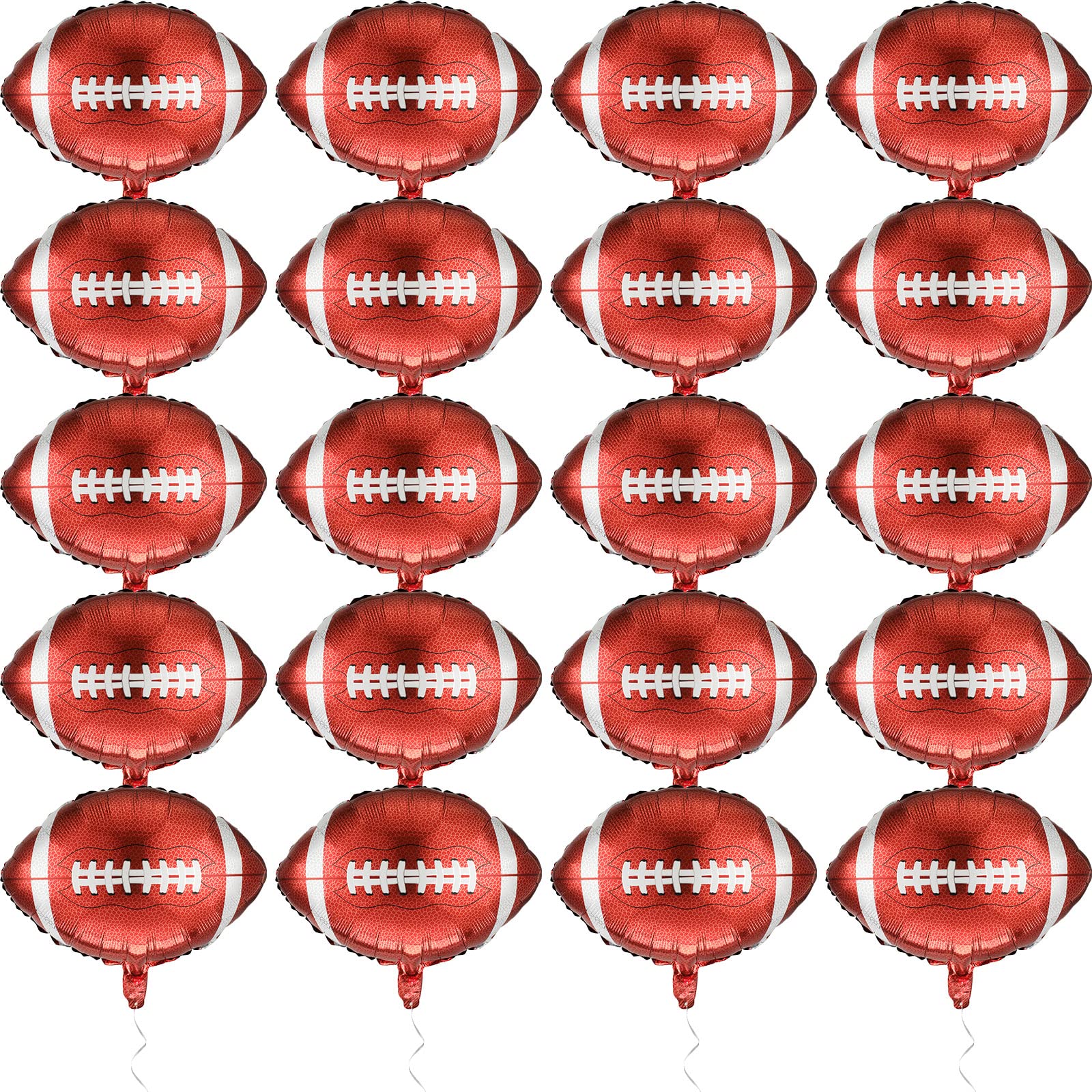 20 Pcs Football Balloons Foil Field Football Party Decorations Aluminum Foil Football Shaped Sports Balloons for Sport Themed Birthday Party Decor (22 Inch)