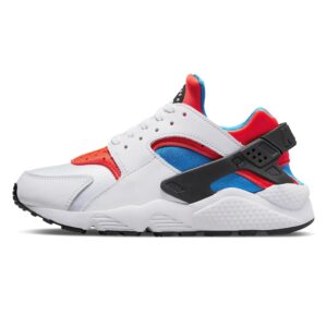 nike women's air huarache running shoe, white/black/bright crimson, 7 us