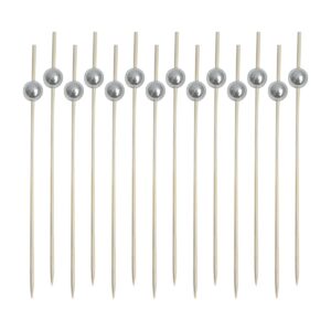 100PCS Fancy Cocktail Toothpicks Cocktail Picks，Cocktail Skewers Olives Appetizers for Wedding Party Toothpicks (Silver)