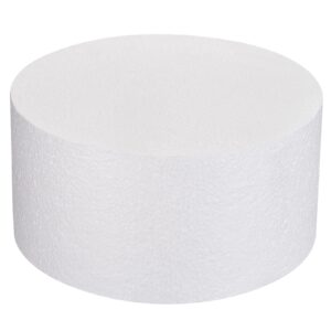 meccanixity round foam cake dummy 4 inch x 8 inch circle dummy cake set for wedding cakes, birthday cakes, crafts, and window displays