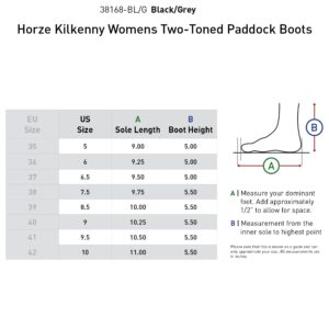 HORZE Kilkenny Women's Two-Toned Paddock Boots - Black/Grey - K 4.5 / W 7