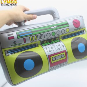 LYMGS 16 Inch Inflatable Boombox Radio Party Toy, 40cm Large Blow Up Retro 80s 90s BOOM BOX Speaker Balloon Decoration for Beach Party Kids Toy Prop Accessory, 1 Pack