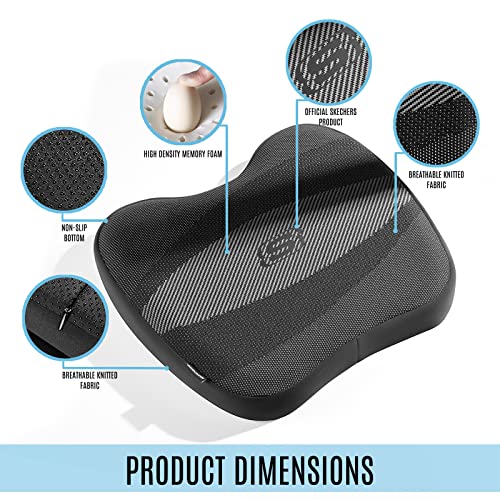 Skechers Skech-Knit Memory Foam Seat Cushion, Ultimate Premium Coccyx Cushion for Tailbone Pain - Seat Pad for Car, Office Chair, Wheelchair, Gaming Chair and Desk Chair - Sciatica & Back Pain Relief