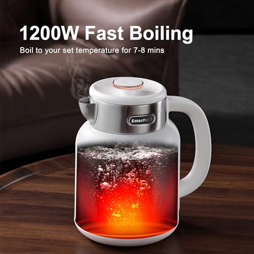 DmofwHi 5-Presets Electric Kettle Temperature Control With LED Display, Hot Water Kettle Electric of 304 Stainless Steel, Keep Warm, Fast Heating Electric Tea Kettle 1.5L(White)