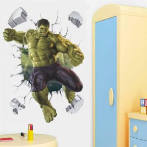 AOLIGL Avengers Hulk Wall Stickers DIY Violent Muscle Monster Hulk Giant Wall Decal Children's Cartoon Bedroom Background Wall Decoration Self-Adhesive Wall Sticker (Size 17.7 * 23.7 inch)