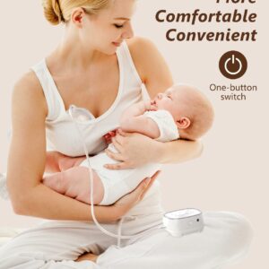 Wearable Electric Breast Pumps, Hands-Free Breastfeeding Pump, BPA Free Nursing Double Breast Milk Pumps with 5 Modes & Touch Panel, LED Display, Split Designed, 21MM/24MM Insert Funnels