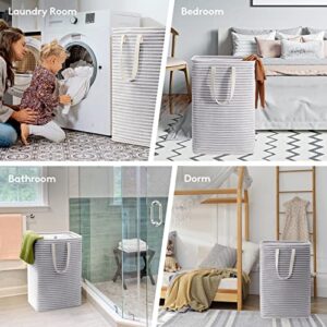 Lifewit 2 Pack Laundry Hamper Large Collapsible Laundry Baskets, Freestanding Waterproof Clothes Hamper with Easy Carry Handles in Laundry Room Bedroom Bathroom College Dorm for Adults, Grey, 2 x 75L