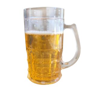 uwariloy plas-tic beer cup mug, creative model mugs cups with handles, double mezzanine funny fake beer mug for indoor/outdoor use - 450ml