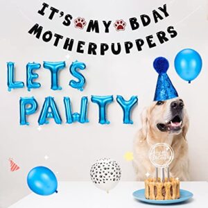 Dog Birthday Party Supplies Dog Birthday Decorations Lets Pawty Balloons Banner Dog Birthday Bandana toy Dog Birthday Boy Hat Scarfs Balloon with Cute Doggie Decorations