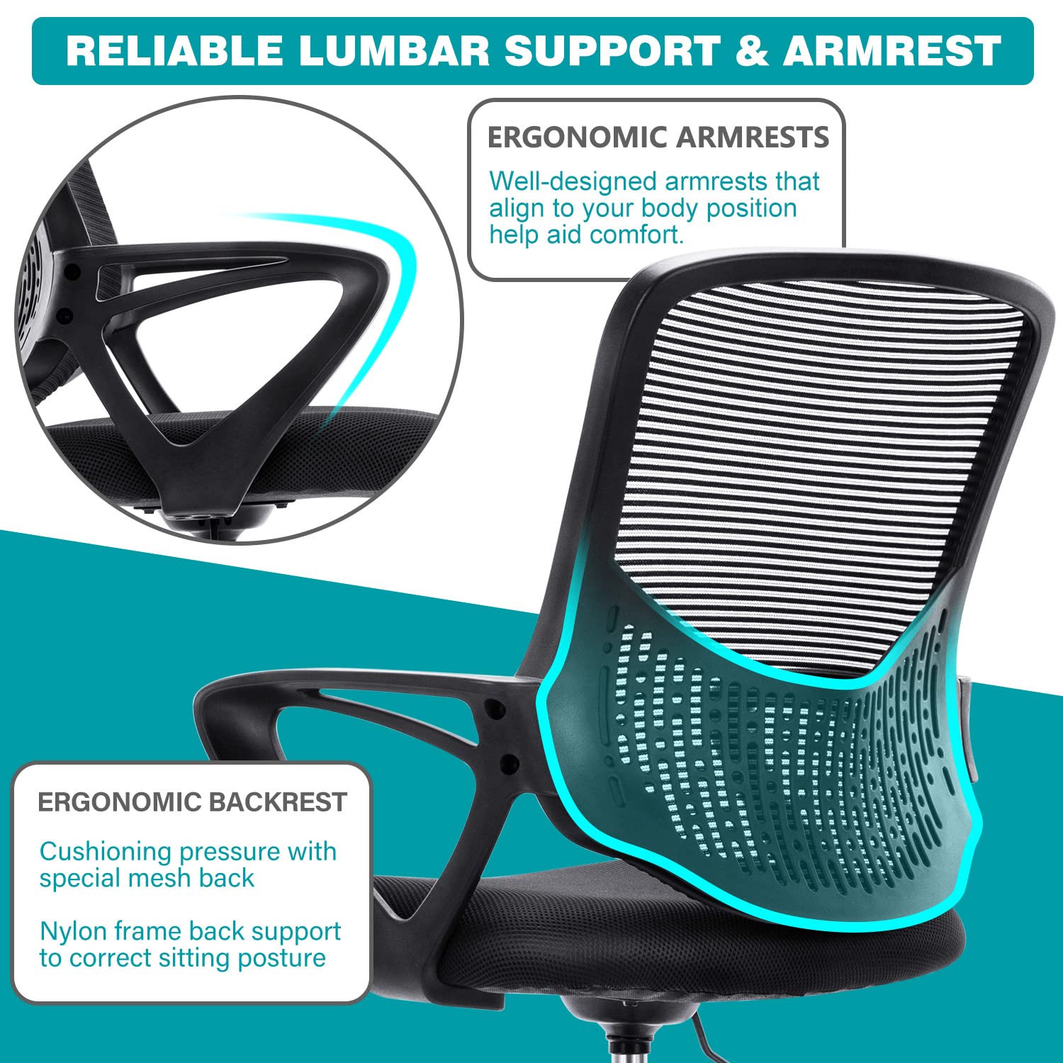 Tall Office Chair, Drafting Chair, Standing Desk Chair, High Adjustable Office Mesh Chair, Ergonomic Counter Height Computer Rolling Chair with Armrests and Foot-Ring for Bar Height Desk