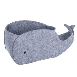 stobok felt storage bin, whale shaped storage basket fabric foldable storage bin sundries organizer toy storage bin for home nursery toys container