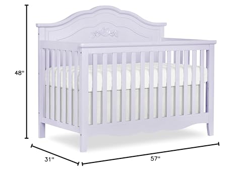 SweetPea Baby Tiana 4-in-1 Convertible Crib in Lavender Ice, Baby Crib with Slats, Greenguard Gold Certified, Easy Assembly, Sustainable New Zealand Pinewood