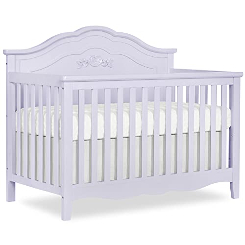 SweetPea Baby Tiana 4-in-1 Convertible Crib in Lavender Ice, Baby Crib with Slats, Greenguard Gold Certified, Easy Assembly, Sustainable New Zealand Pinewood