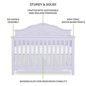 SweetPea Baby Tiana 4-in-1 Convertible Crib in Lavender Ice, Baby Crib with Slats, Greenguard Gold Certified, Easy Assembly, Sustainable New Zealand Pinewood