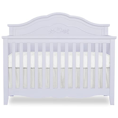 SweetPea Baby Tiana 4-in-1 Convertible Crib in Lavender Ice, Baby Crib with Slats, Greenguard Gold Certified, Easy Assembly, Sustainable New Zealand Pinewood