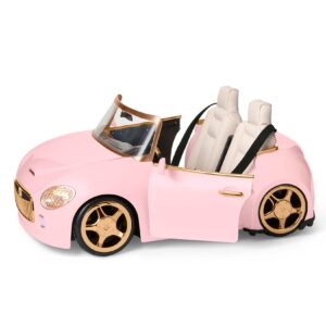 American Girl Truly Me 18-inch Doll Pink Remote-Control Sports Car Playset with Working Doors & Headlights, For Ages 6+