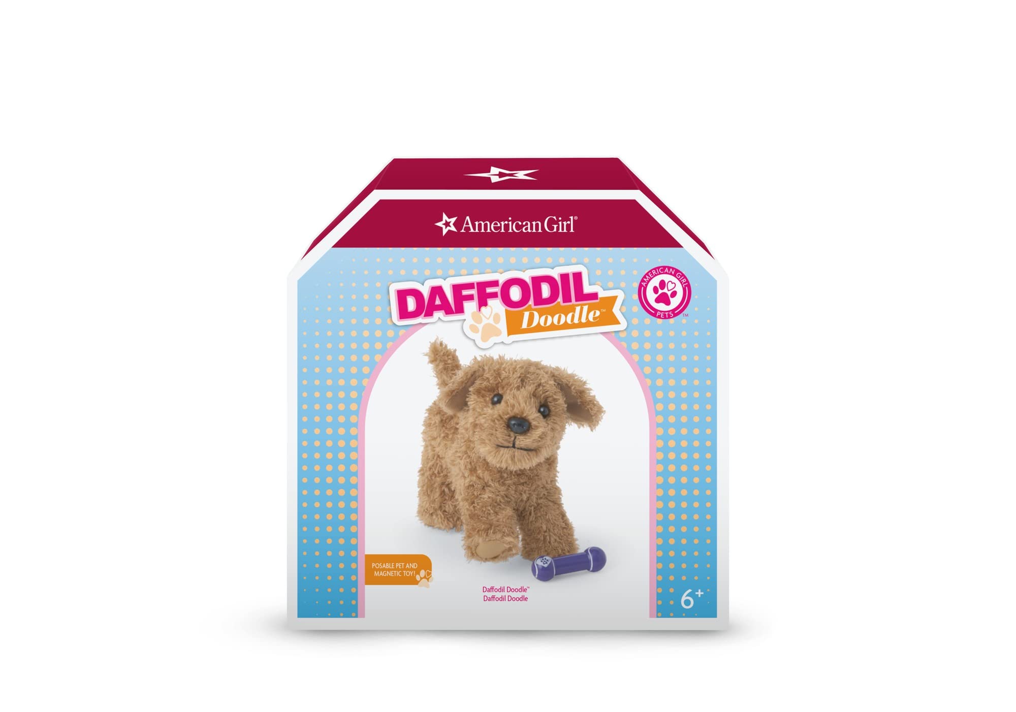 American Girl Truly Me 18-inch Doll Pet Daffodil Doodle Dog with Magnetic Mouth to Hold Her Barbell Toy, For Ages 6+