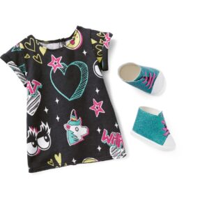 American Girl Truly Me 18-inch Doll Show Your Wild Side Outfit with T-shirt Dress and High-Top Sneakers, For Ages 6+