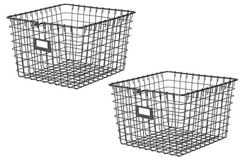 2-pack Wire Baskets (Medium, Gray)