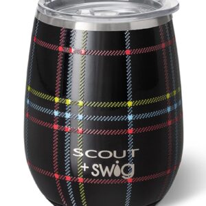 Swig Life + SCOUT 14oz Insulated Wine Tumbler with Lid | 40+ Pattern Options | Dishwasher Safe, Holds 2 Glasses, Stainless Steel Outdoor Wine Glass (Scoutlander)