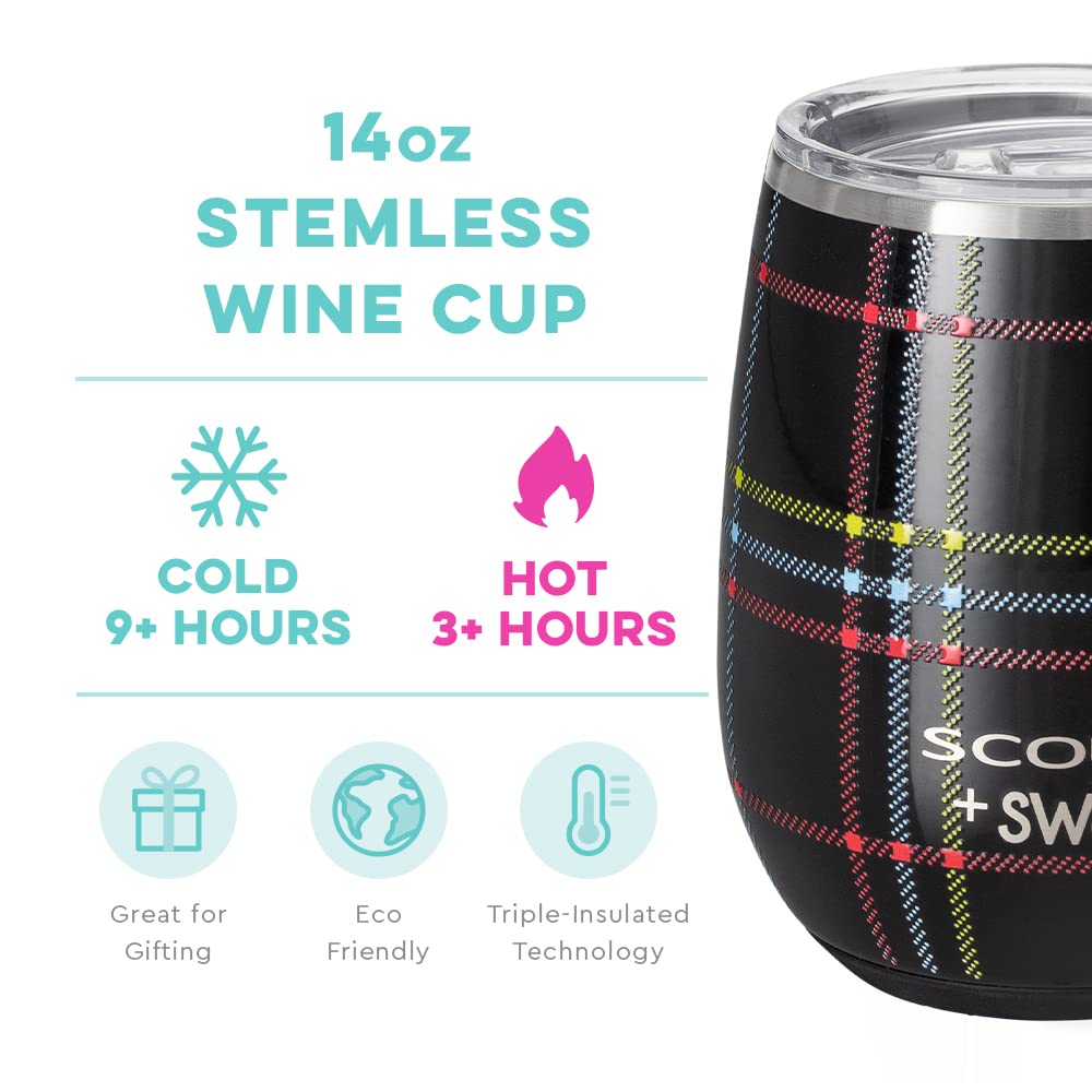 Swig Life + SCOUT 14oz Insulated Wine Tumbler with Lid | 40+ Pattern Options | Dishwasher Safe, Holds 2 Glasses, Stainless Steel Outdoor Wine Glass (Scoutlander)