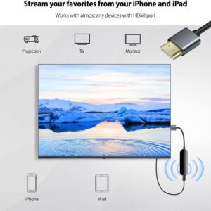 lulaven iShare Wireless HDMI Display Adapter, Streaming Device for iPhone to TV, HD Video and Audio Sync, HDMI Adapter for iPad, Streaming Mirroring YouTube to TV, 33FT Transmission, Black