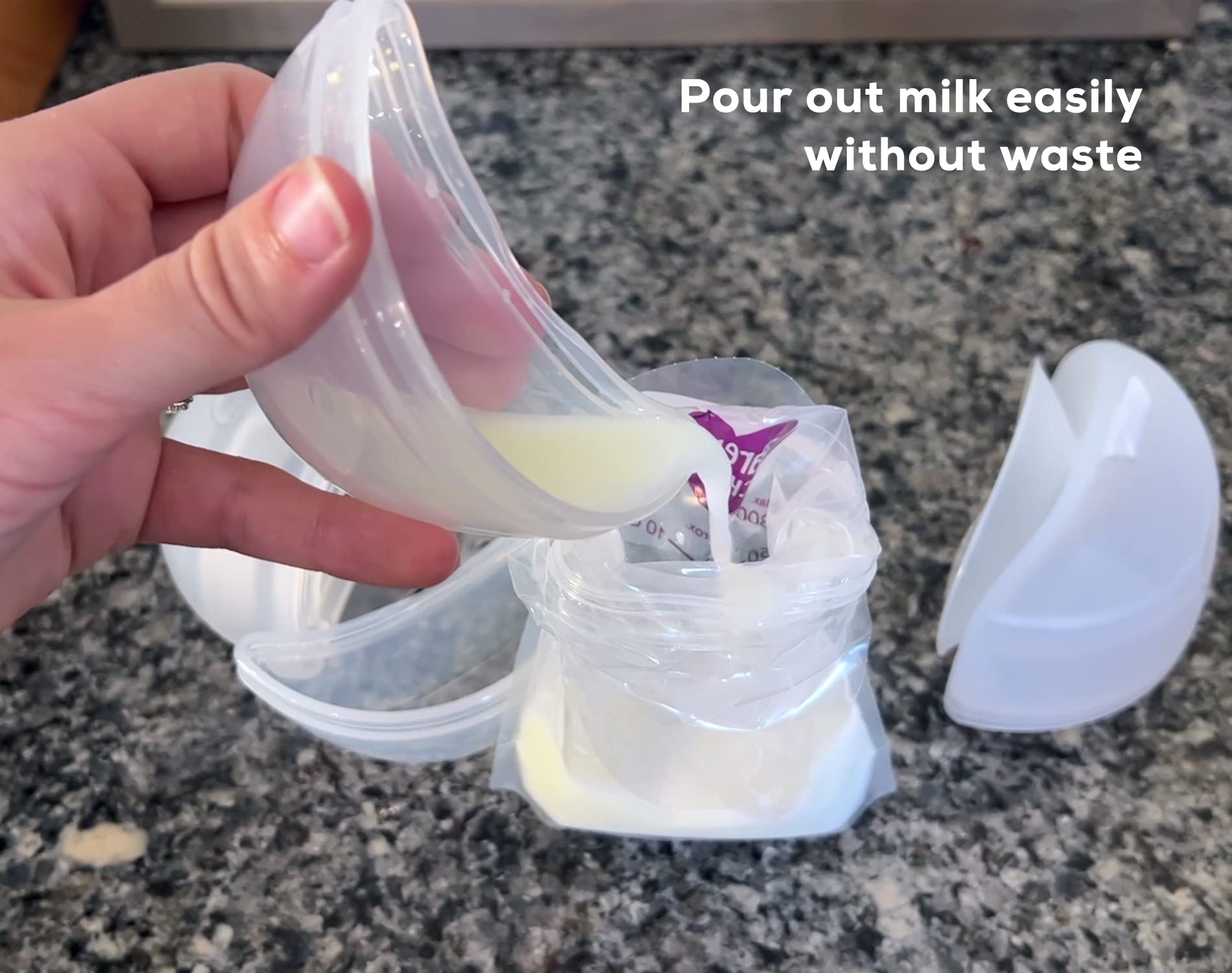 Wearable Manual Breast Pump︱2oz Milk Catcher︱Hands Free︱Easy to Wash︱Nature Suction︱No Milk Leakage︱Duckbill Suction Piece︱Comfortable for Long Wear︱Air Valve︱Use with Wearable Electric Pump (2Pcs)