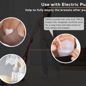 Wearable Manual Breast Pump︱2oz Milk Catcher︱Hands Free︱Easy to Wash︱Nature Suction︱No Milk Leakage︱Duckbill Suction Piece︱Comfortable for Long Wear︱Air Valve︱Use with Wearable Electric Pump (2Pcs)