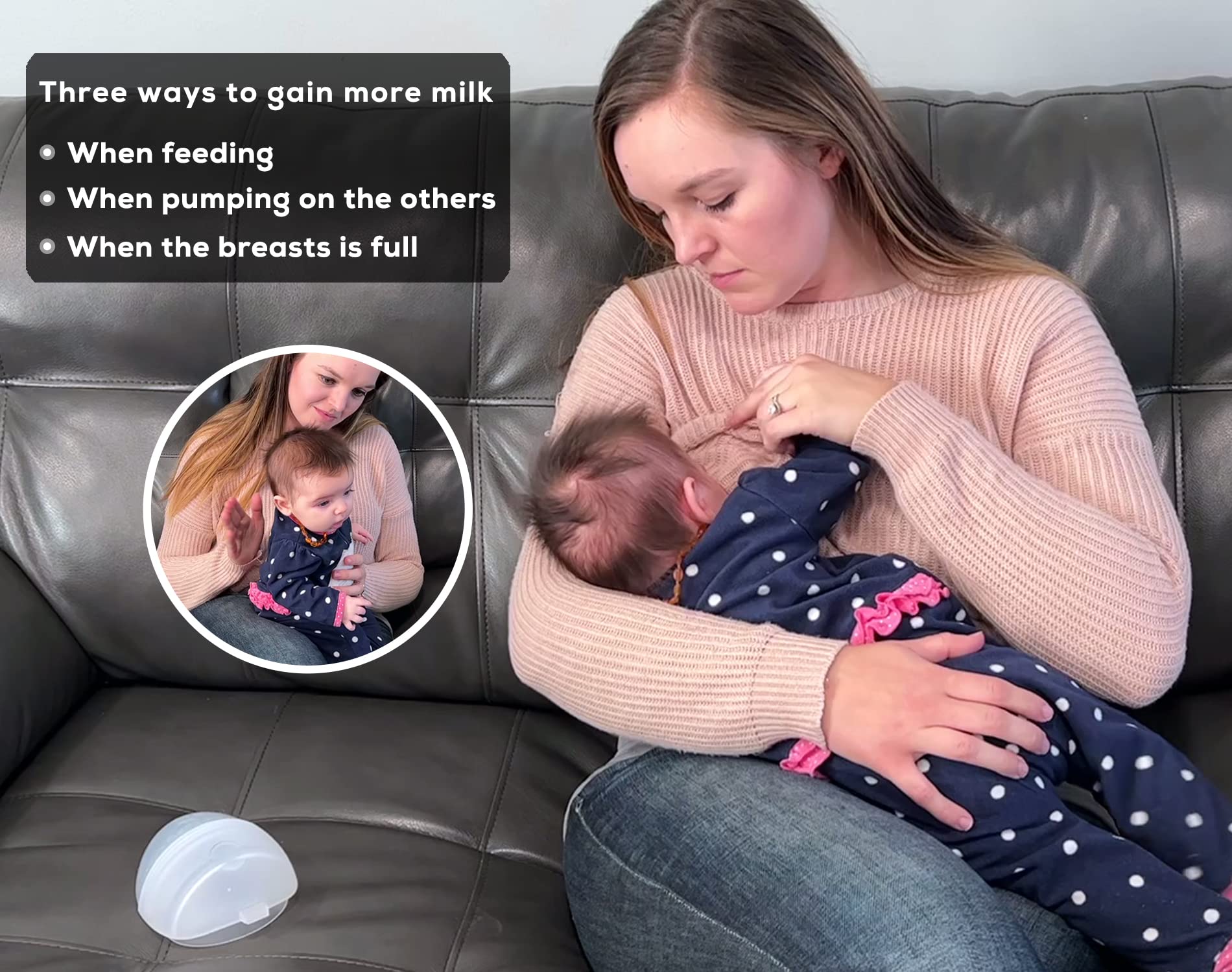 Wearable Manual Breast Pump︱2oz Milk Catcher︱Hands Free︱Easy to Wash︱Nature Suction︱No Milk Leakage︱Duckbill Suction Piece︱Comfortable for Long Wear︱Air Valve︱Use with Wearable Electric Pump (2Pcs)