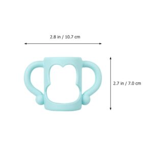 NUOBESTY Glass Water Bottle Sleeve 2Pcs Baby Bottle Handles Silicone Bottle Handles Standard Baby Bottles for Wide- Neck Baby Bottles (Blue) Baby Bottle Holder Grip