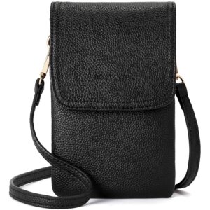 bostanten leather small crossbody bags for women designer cell phone bag wallet purses adjustable strap classic black